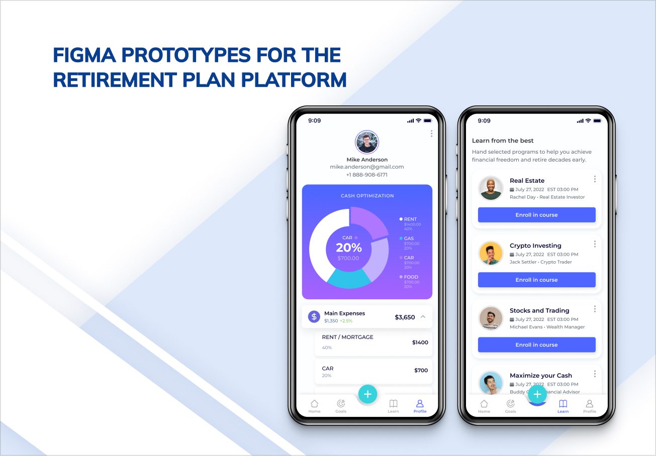 Figma Prototypes for the Retirement Plan Platform - Case